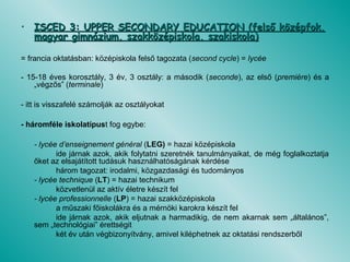 Az oktatás szerkezete Franciaországban | PPT