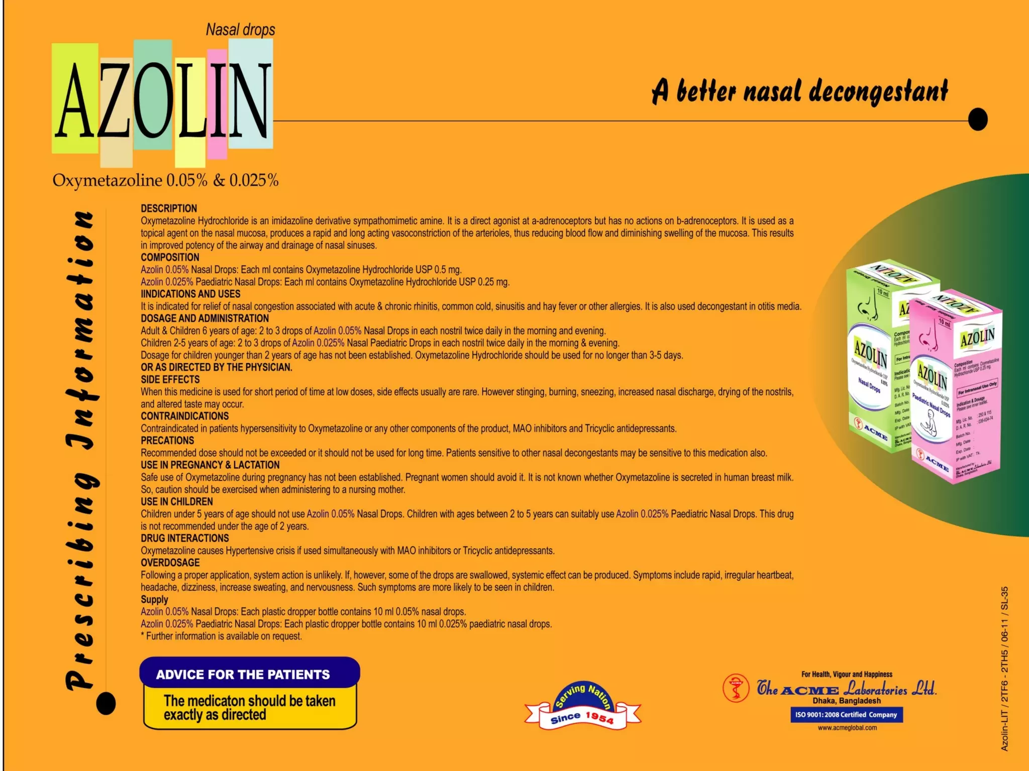 Azolin Nasal drops (Oxymetazoline) ppt | PPT | Ear, Nose and Throat ...
