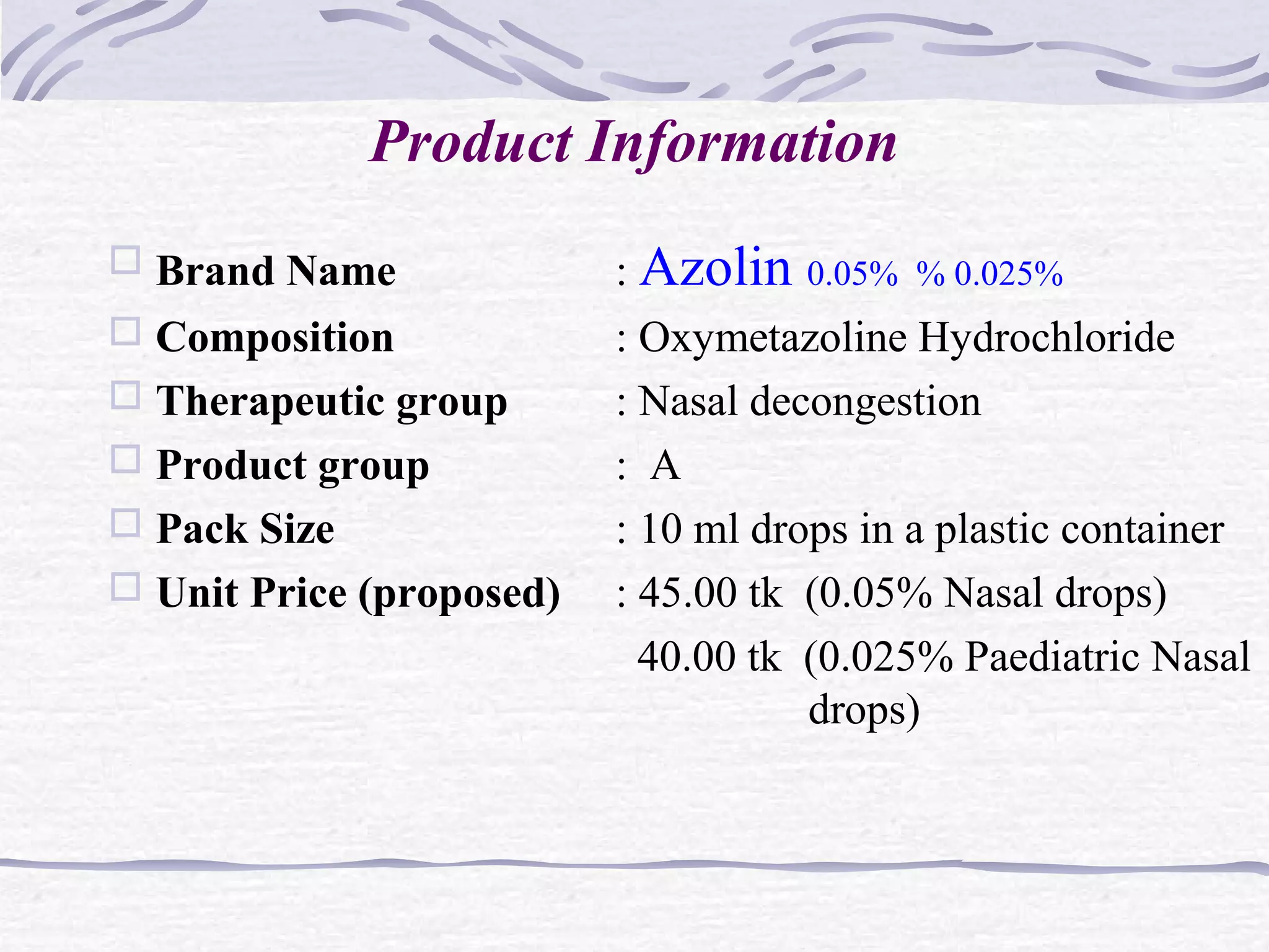 Azolin Nasal drops (Oxymetazoline) ppt | PPT | Ear, Nose and Throat ...