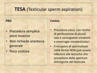 Azoospermie e prelievo degli spermatozoi dai testicoli 2020 ppt | PPT