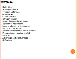 AZOTOBACTER AS BIOFERILIZER.PPTX