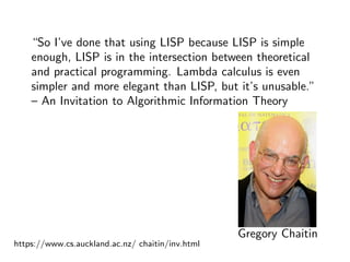 Binary Lambda Calculus and Combinatory Logic | PPT