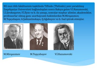 Azərbaycan tibb universitetinin tarixi | PPTX