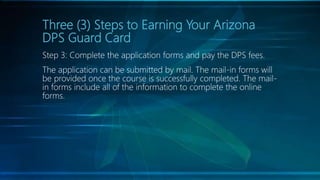 How to get an Arizona Security Guard Card License | PPTX