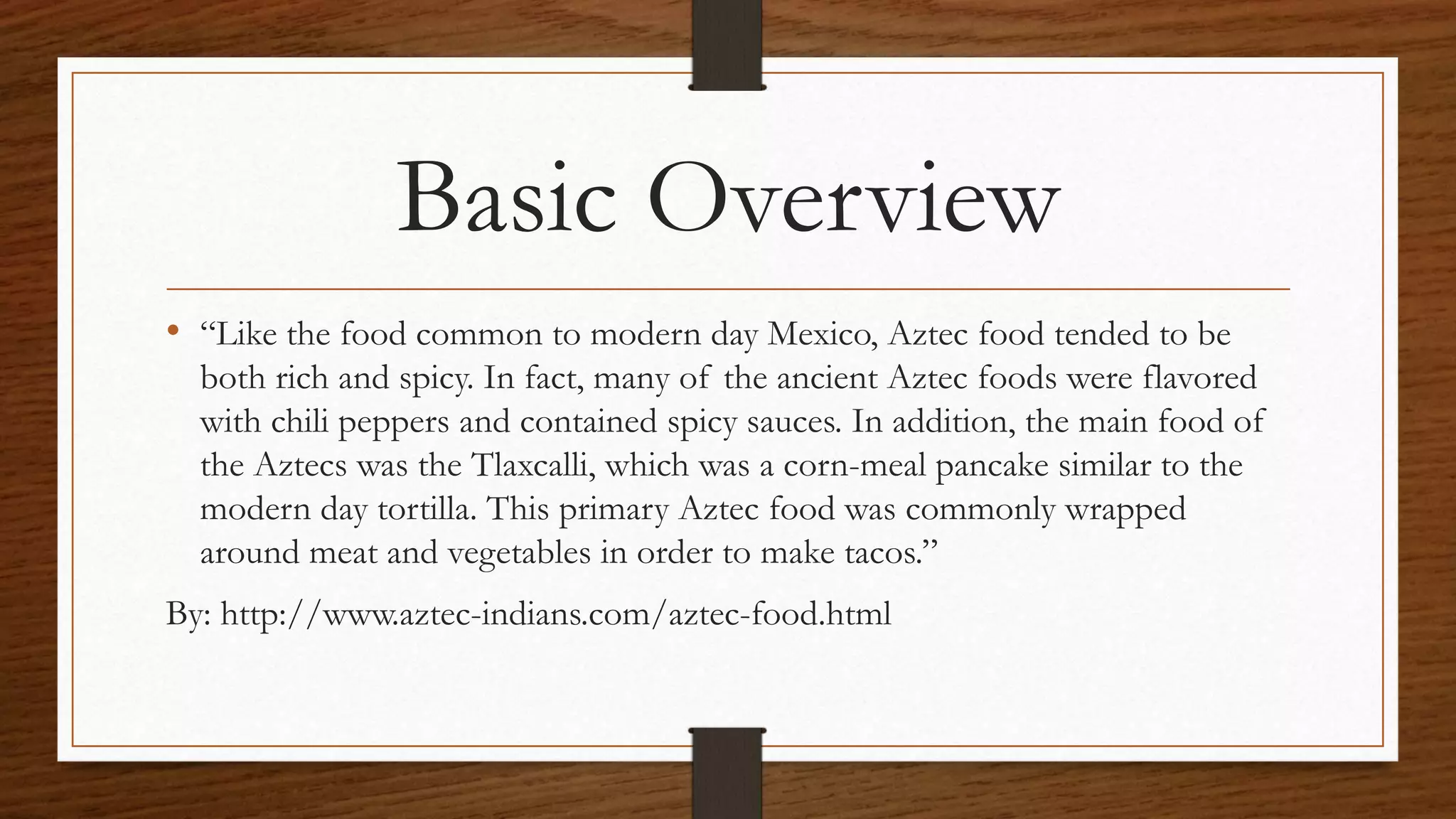 Aztec cuisines | PPTX