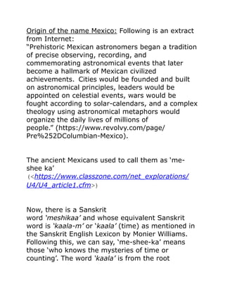 Origin of Aztec and about ancient Latin America in the context of Vedas ...