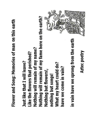 Aztec poetry flower and song ancient poesia azteca | PDF