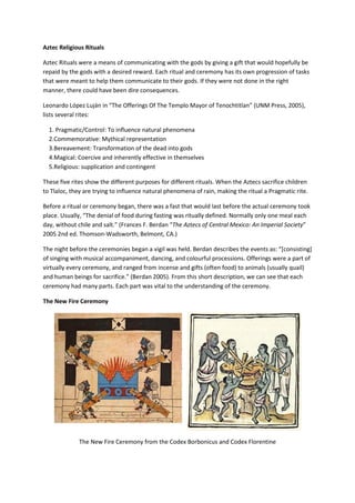Aztec Religious Rituals | PDF