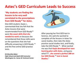 Aztec's 2014 GED series product research | PPT
