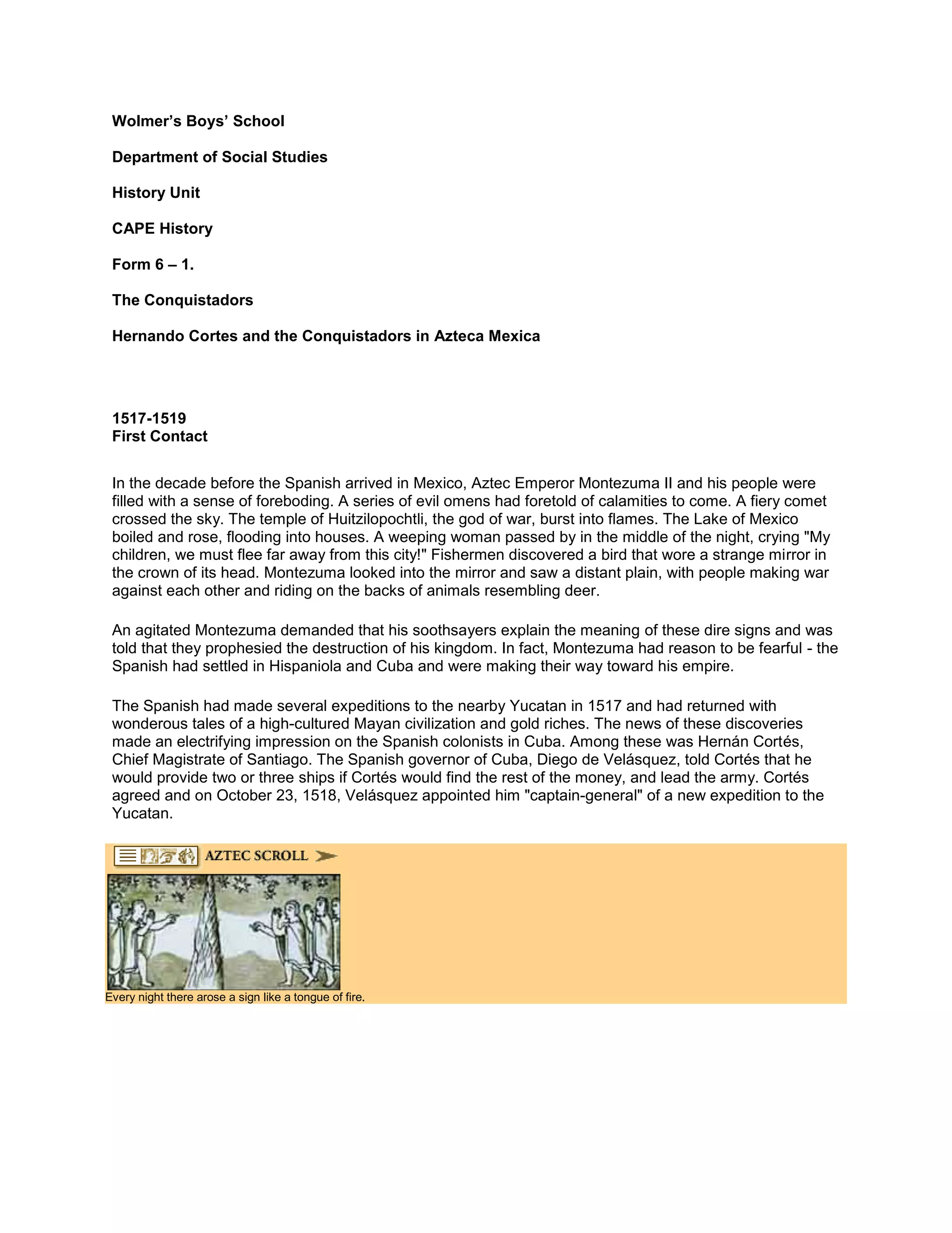 Aztecs and cortes | DOCX