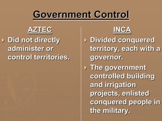 Aztecs and incas compared politics and economics | PPTX