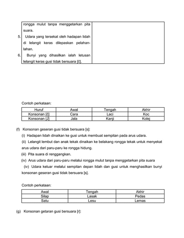 Bunyi vokal dan bunyi konsonan | DOC