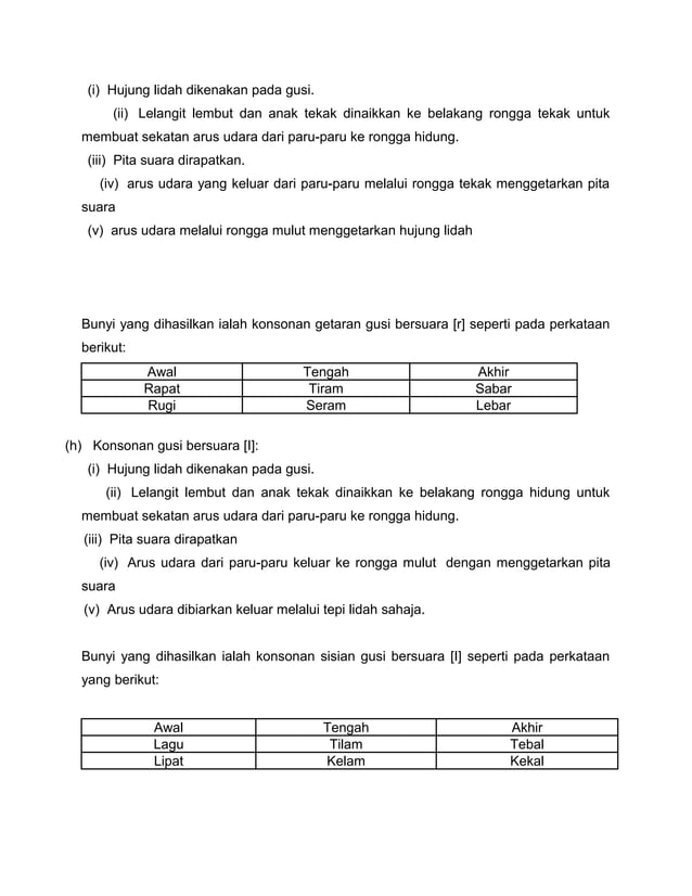 Bunyi vokal dan bunyi konsonan | DOC