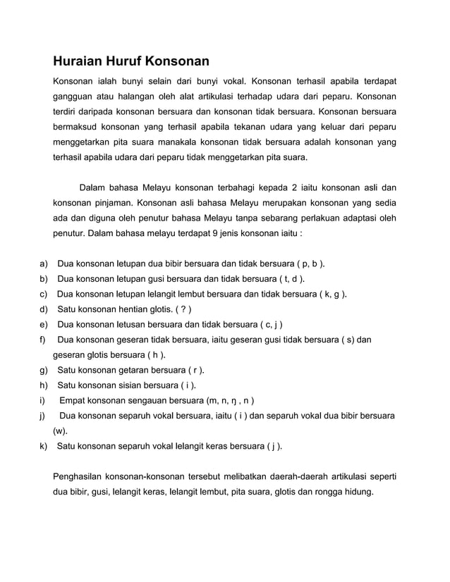 Bunyi vokal dan bunyi konsonan | DOC