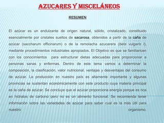 Azucar y micelanios | PPTX