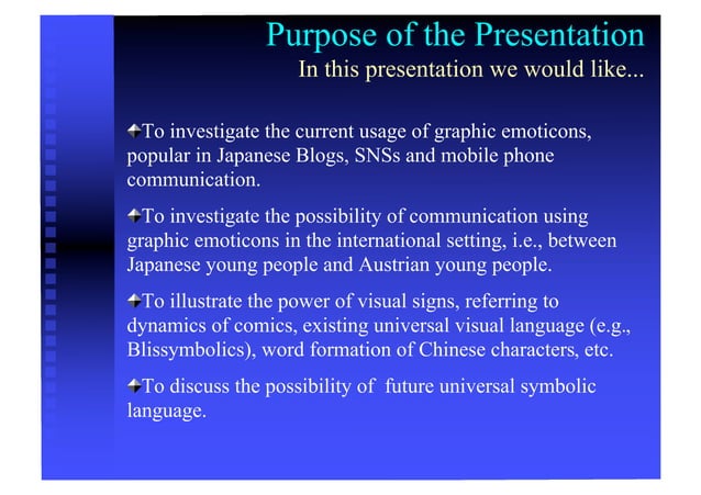 A Stylistic Analysis of Graphic Emoticons | PPT