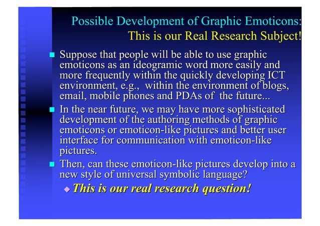 A Stylistic Analysis of Graphic Emoticons | PPT