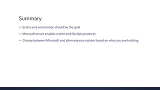 Microsoft Azure Cloud and DevOps | PPTX | Cloud Computing | Internet