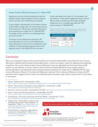 Get lower latency for NoSQL workloads in the cloud with Azure Cosmos DB for NoSQL | PDF