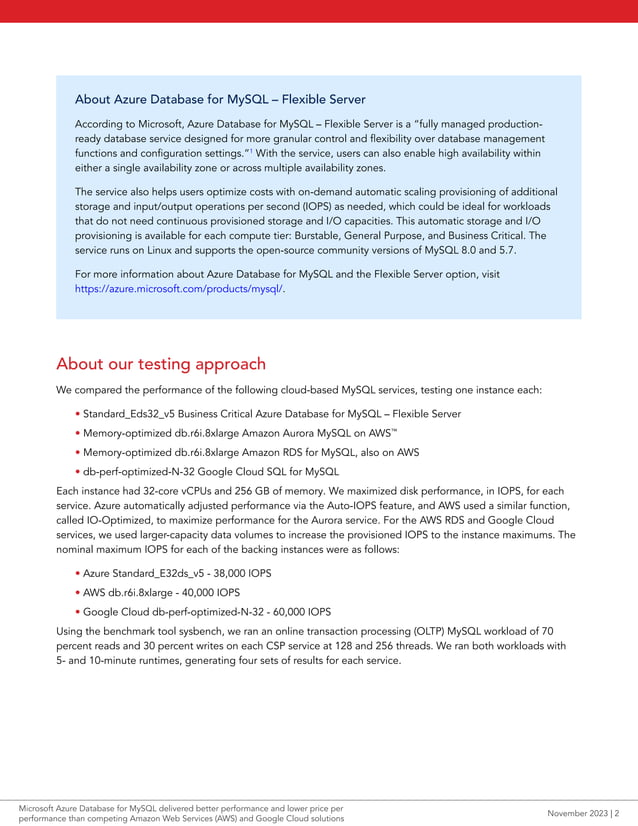 Microsoft Azure Database for MySQL delivered better performance and ...