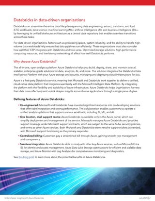 Unlock faster insights with Azure Databricks | PDF