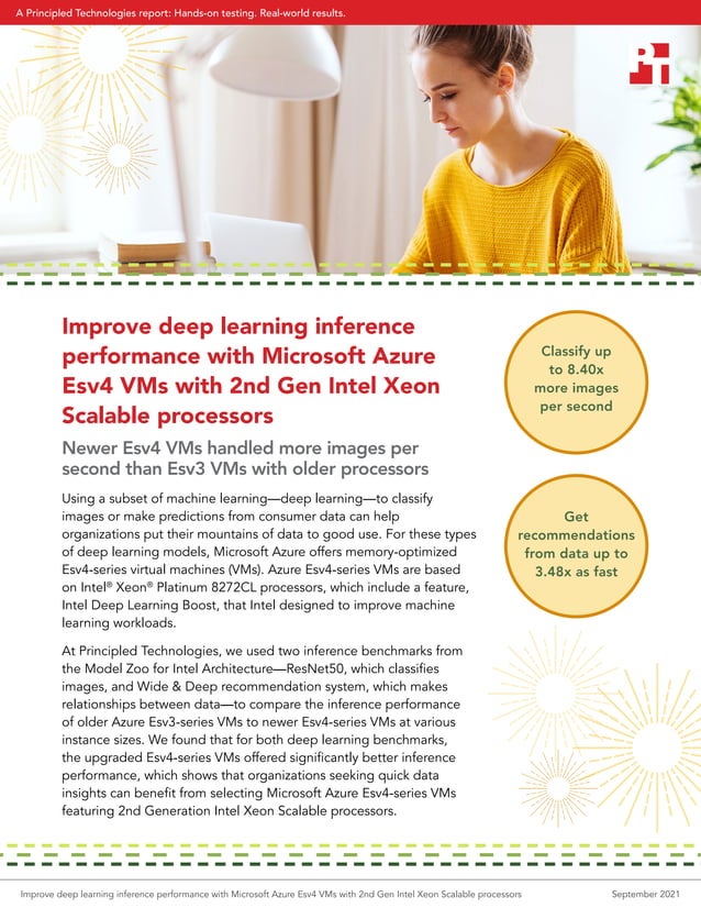 Improve deep learning inference performance with Microsoft Azure Esv4 ...