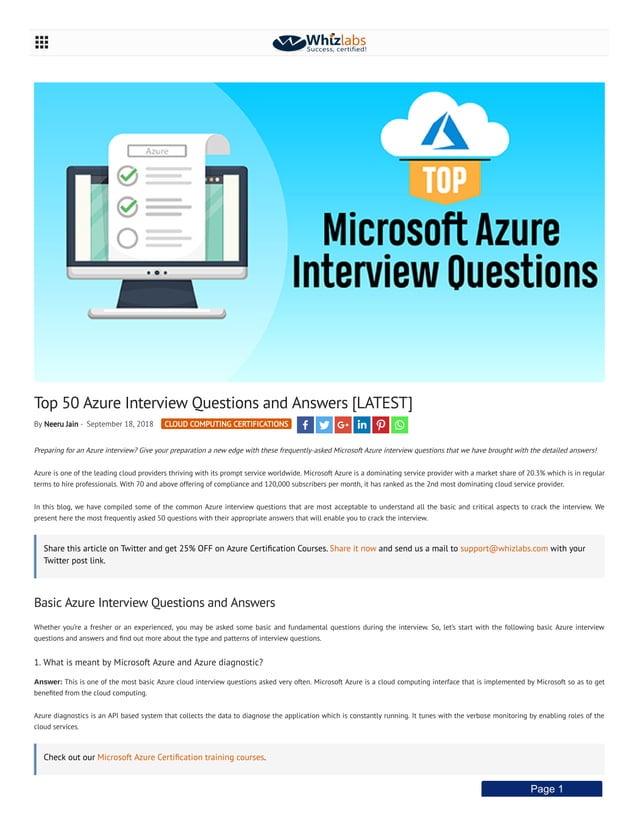 Azure interview-questions-pdf | PDF