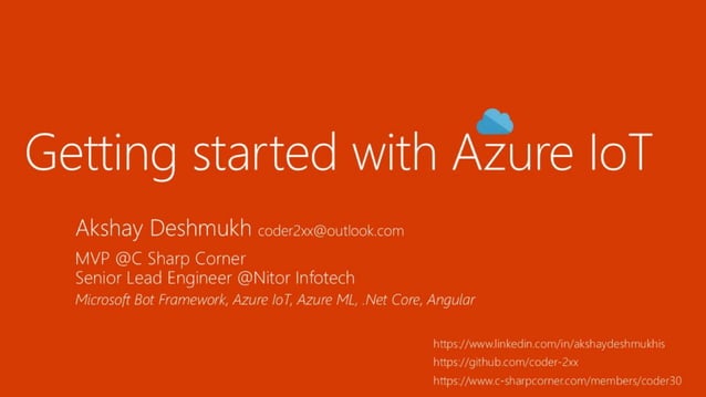 Getting Started With Azure IoT | PPTX