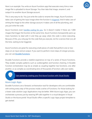 Azure quick-start-for-net-developers | PDF