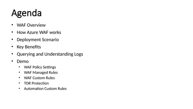 Advanced Application Protection with Azure WAF | PPTX | Cloud Computing ...