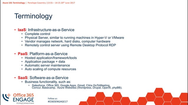 O365Engage17 - Azure 101 terminology | PDF