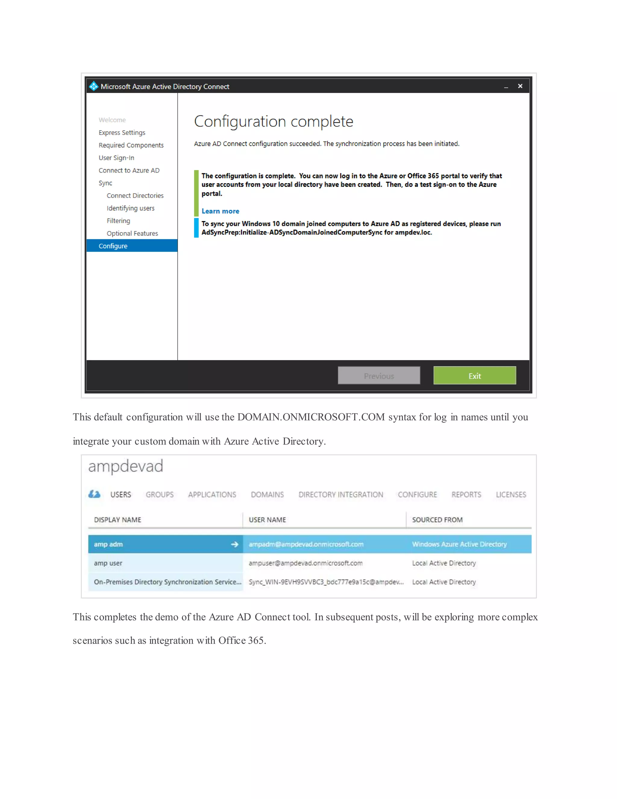 Azure active directory connect to a single domain | DOCX