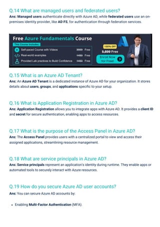 Azure Active Directory Interview Questions PDF By ScholarHat | PDF