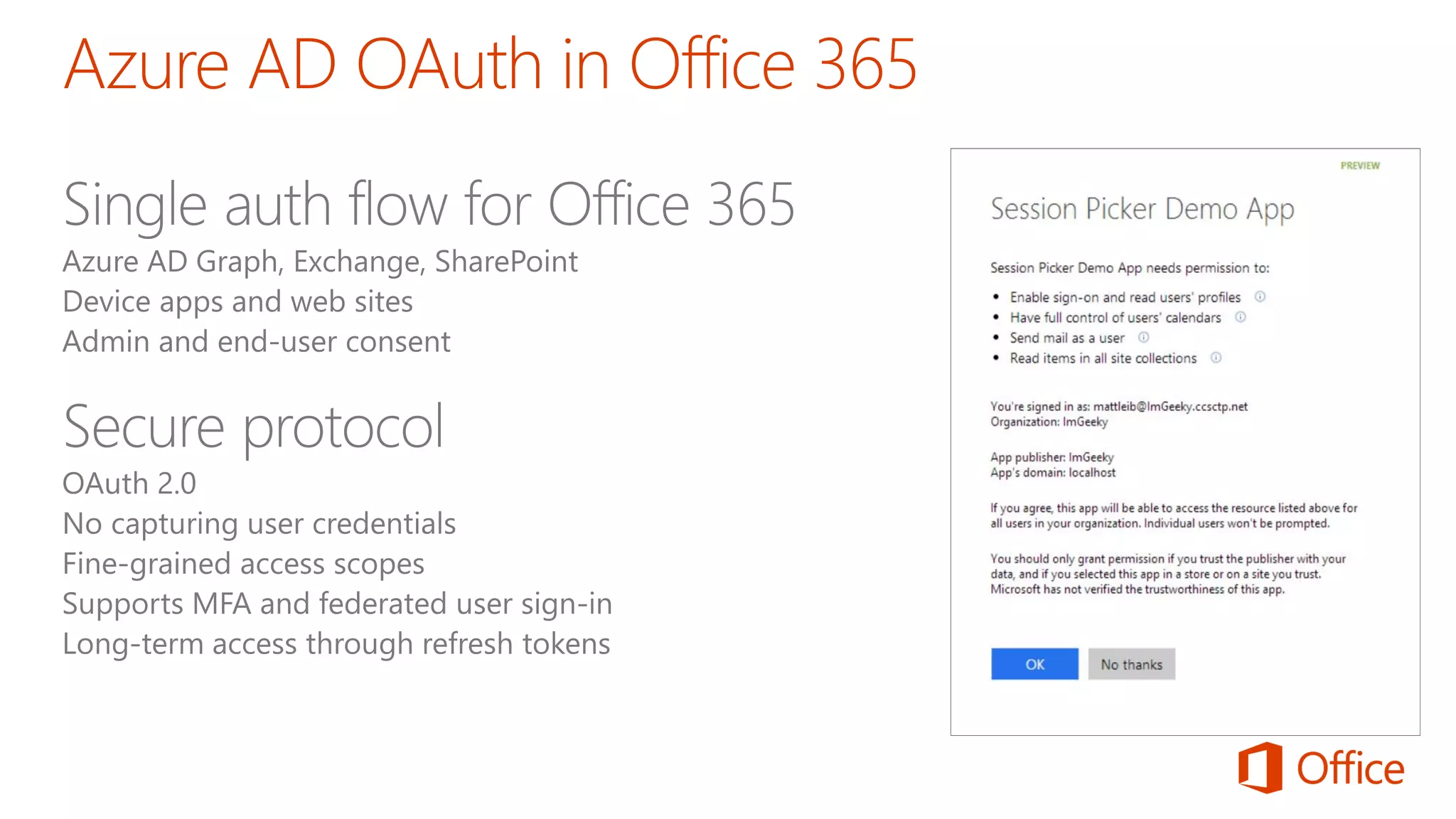 Azure AD OAuth in Office 365 | PPT
