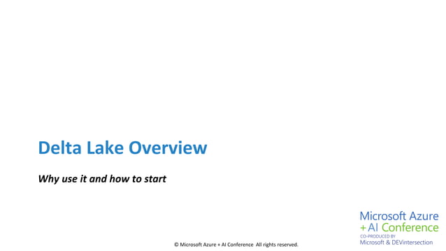 Delta Lake with Azure Databricks | PPTX | Databases | Computer Software and Applications