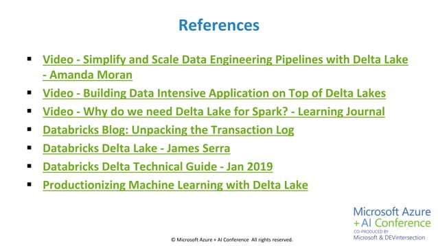 Delta Lake with Azure Databricks | PPTX | Databases | Computer Software and Applications