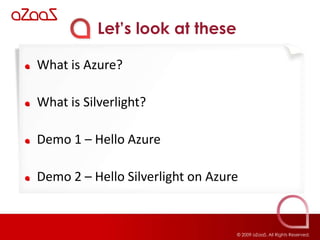 Azure And Silverlight | PPTX
