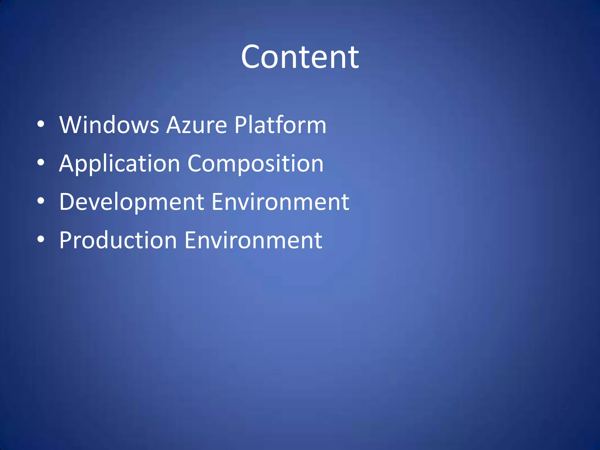 Introduction to Windows Azure AppFabric Applications | PPTX