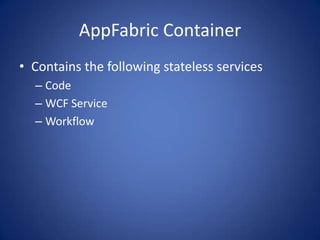 Introduction to Windows Azure AppFabric Applications | PPT