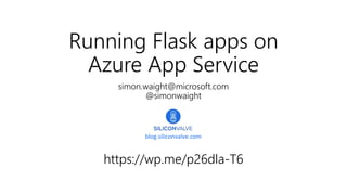 Running Python Flask web apps on Azure App Service | PPT