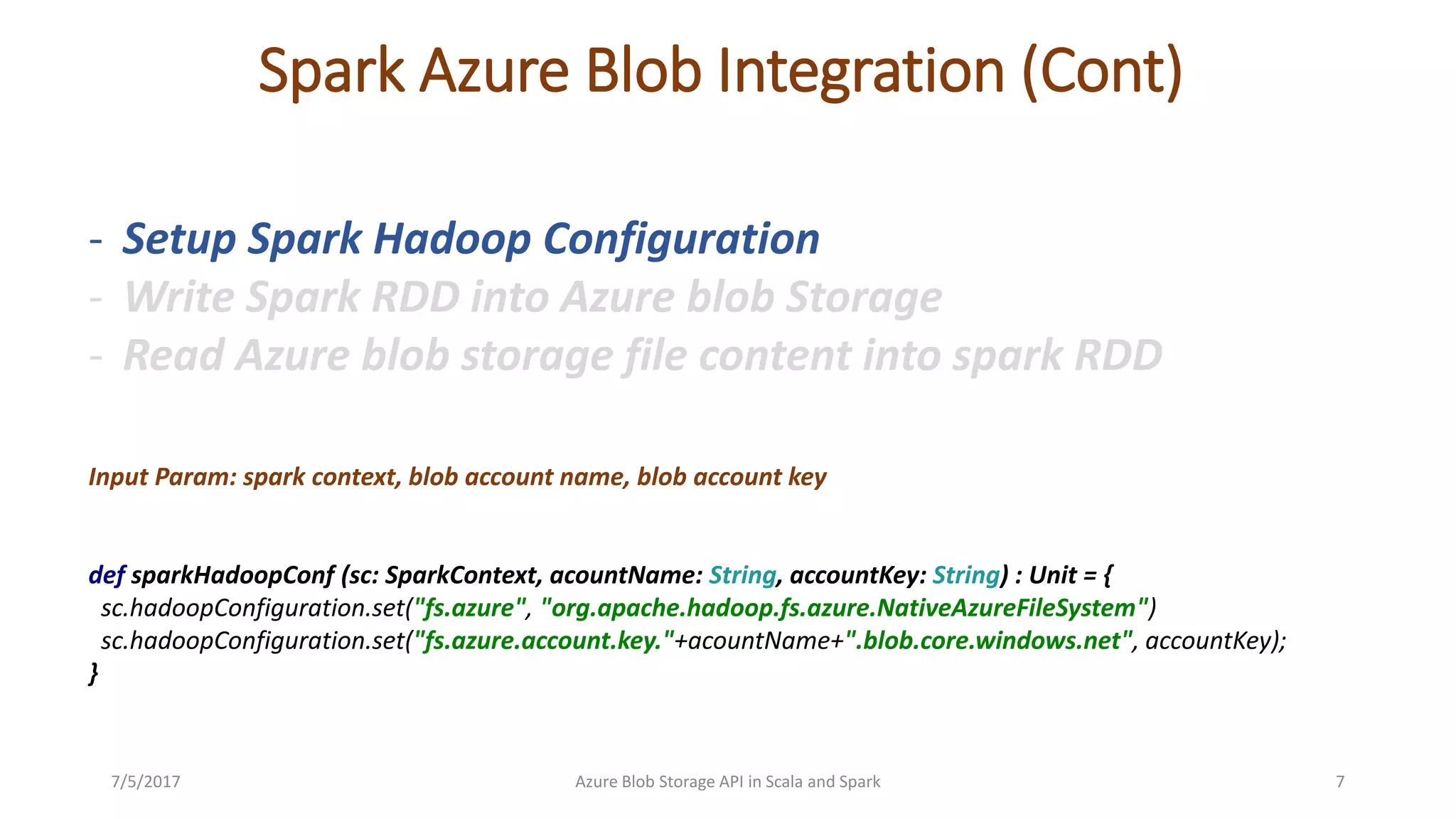 Azure Blob Storage Api For Scala And Spark Pptx Data Storage And