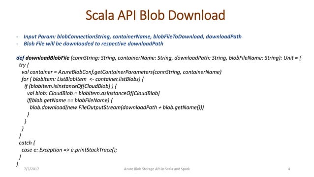Azure Blob Storage Api For Scala And Spark Pptx Data Storage And