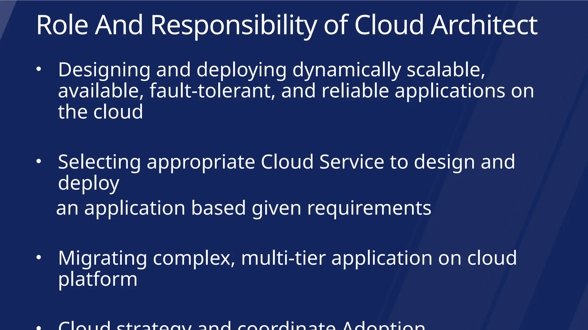 Azure Cloud architecture role guidelines | PPT