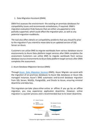 Microsoft Azure Cloud Migration Services Tools | PDF