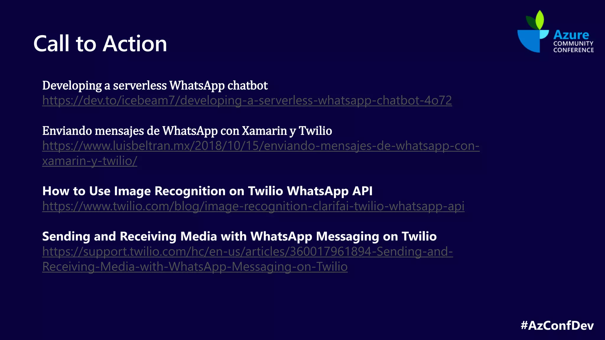 Azure Community Conference - Image Recognition in WhatsApp chatbot with Azure AI.pptx