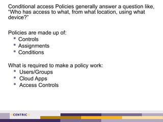 Azure conditional access | PPTX