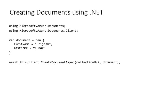 Azure Cosmos Db Azure No Sql Database Ppt