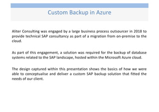 Azure Custom Backup Solution for SAP NetWeaver | PPT