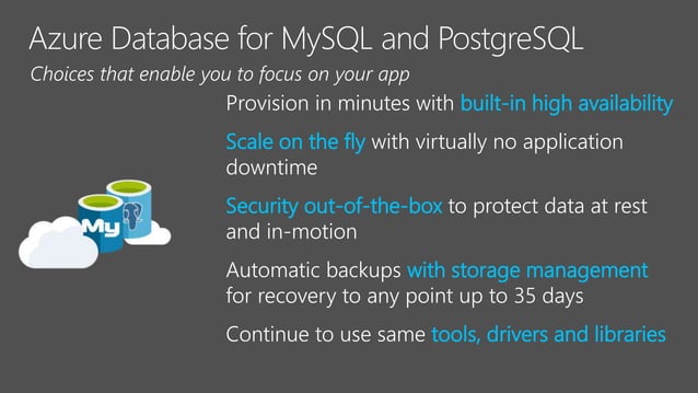 Azure database services for PostgreSQL and MySQL | PPTX