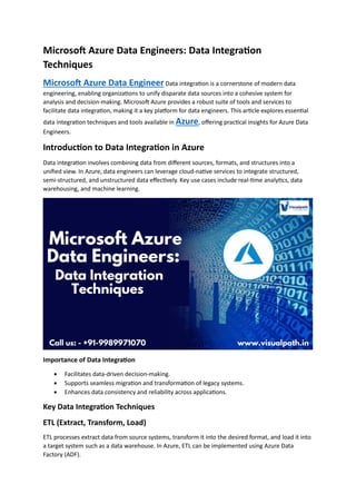 Azure Data Engineer Course | Azure Data Engineer Training In Hyderabad ...